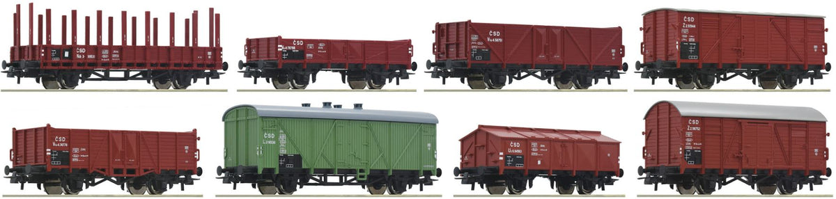 Roco 44001 H0 Freight Car Set, CSD Ep III, 8pcs – AnnieKits