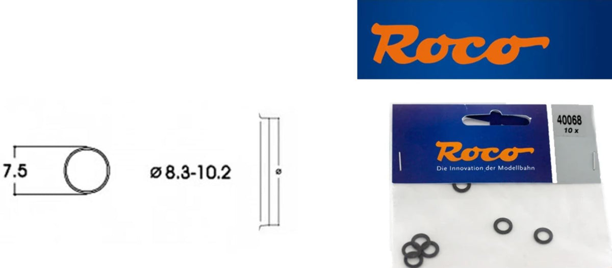 Roco 40068 H0 Spare Parts Traction Tyre Set, Rubber Wheels 8.3-10.2mm ...
