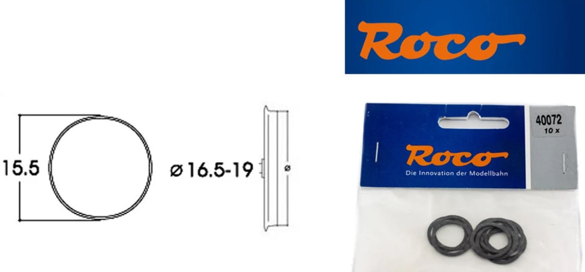 Roco 40072 H0 Spare Parts Traction Tyre Set, Rubber Wheels 16.5–19mm ...